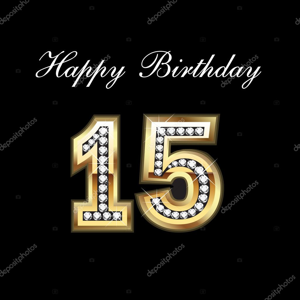 Happy Birthday 15th Stock Vector Image by ©deskcube #7107743
