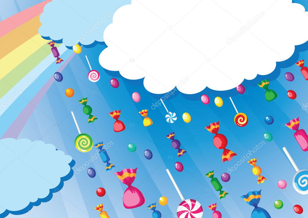 Candy rain card — Stock Vector © Polkan #7217394