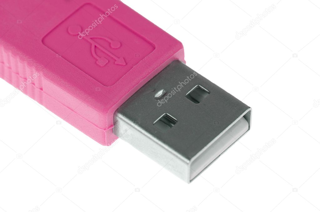 Pink Computer USB 2.0 cable Stock Photo by ©homydesign 7753689