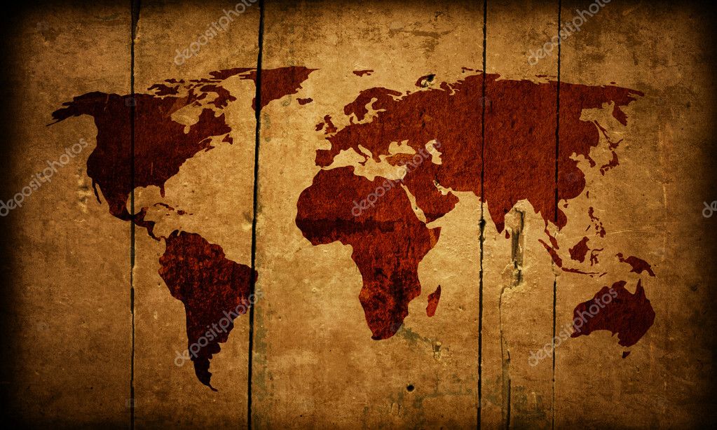 Scratch vintage world map Stock Photo by ©ilolab 7763864