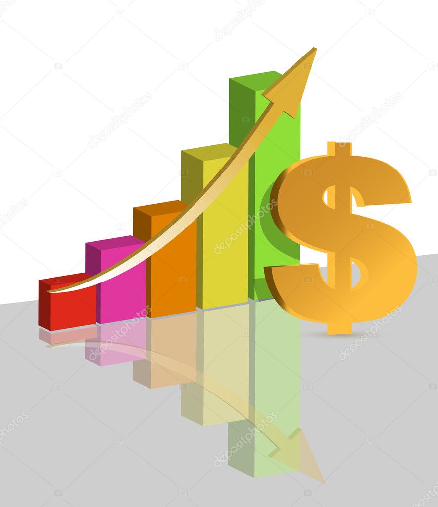 Colorful Graph With a dollar symbol in front. Stock Illustration by ...