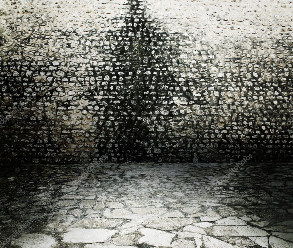 Ancient grunge wall made of stone bricks — Stock Photo © mythja #6817840