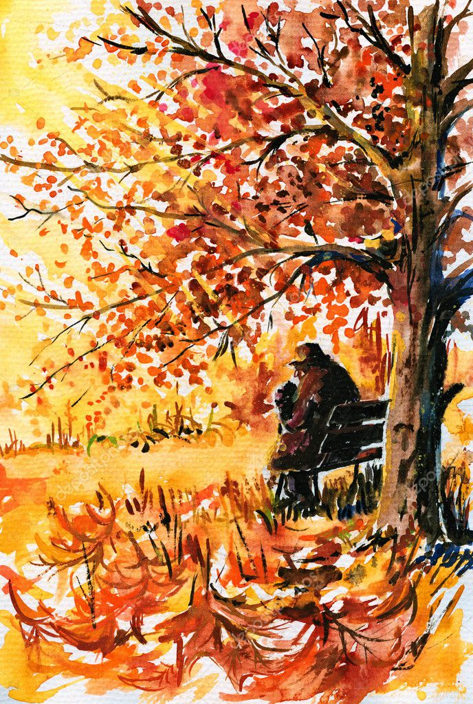Autumn scene Stock Illustration by ©DeepGreen #7406104
