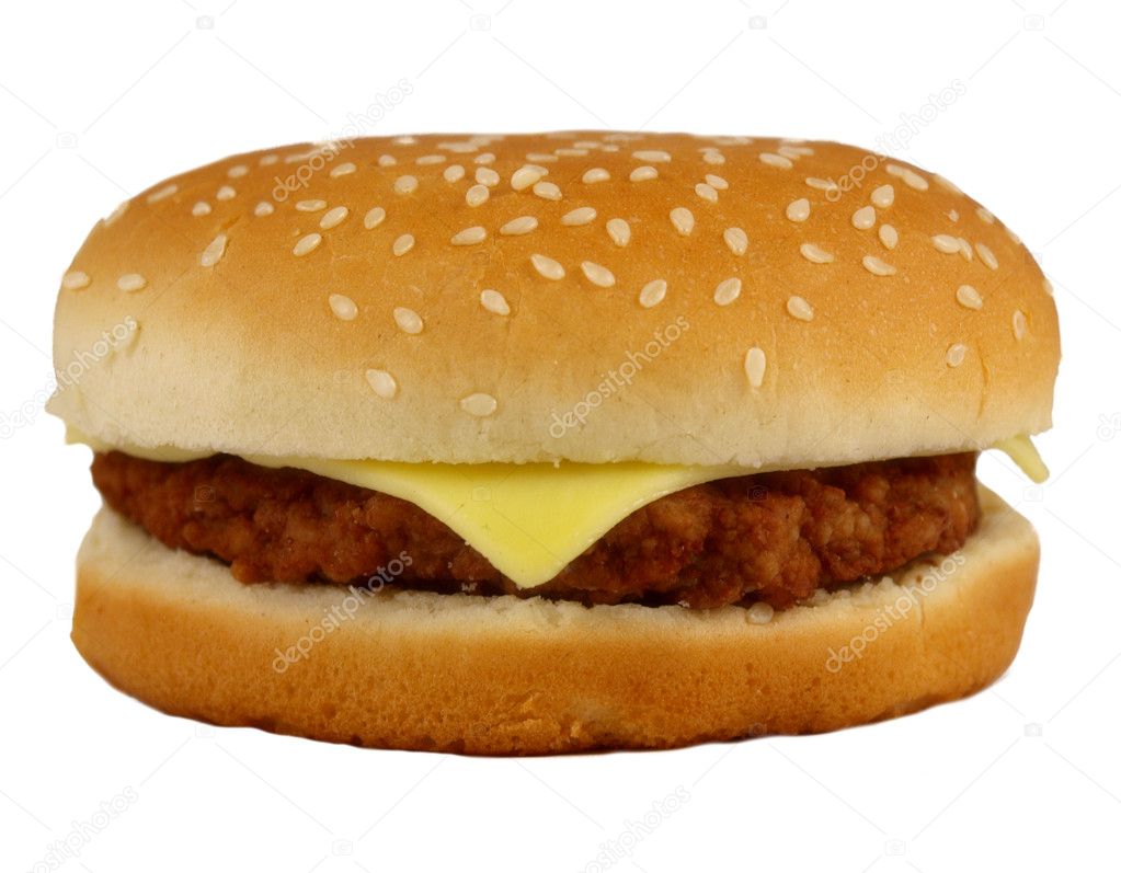 Cheeseburger on white background Stock Photo by ©Kesu01 7795294