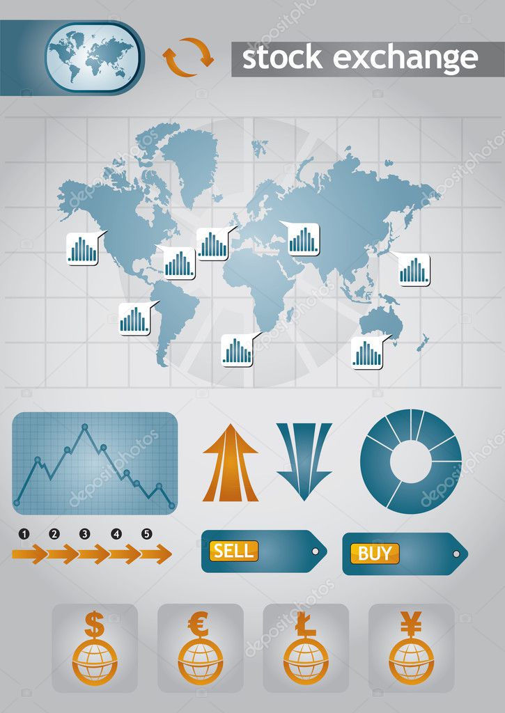 Stock exchange charts Stock Vector Image by ©eltoro69 #7463045