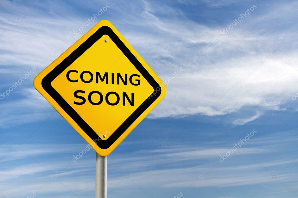 COMING SOON road sign against blue sky — Stock Photo © Rangizzz #7119785