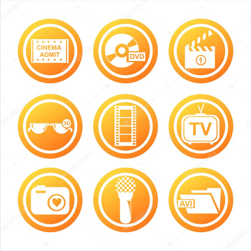 Orange cinema signs Stock Vector Image by ©isabelle #7225173