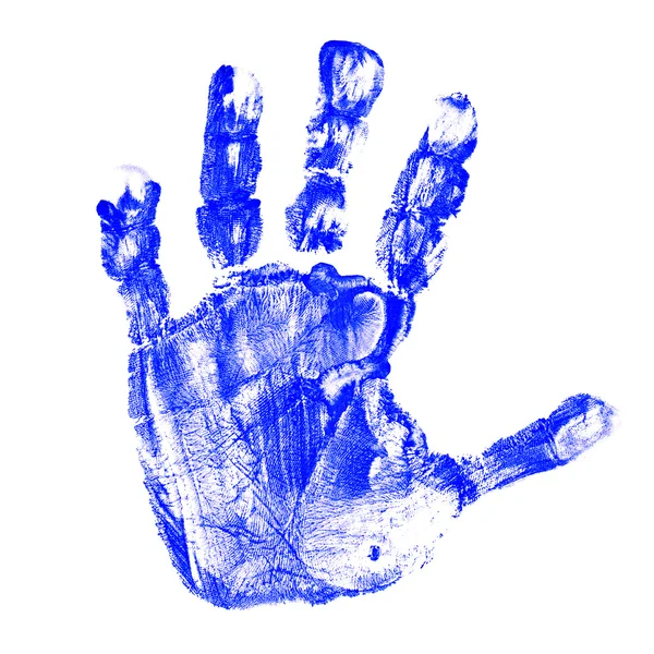 Blue handprint on white Stock Photos, Royalty Free Blue handprint on ...