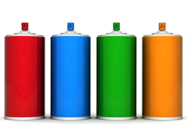 Set of rainbow paint spray cans — Stock Photo © scanrail #7038101