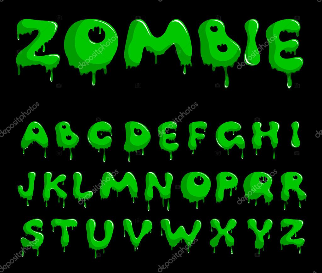 Zombie alphabet Stock Vector Image by ©Penguinn #6895362