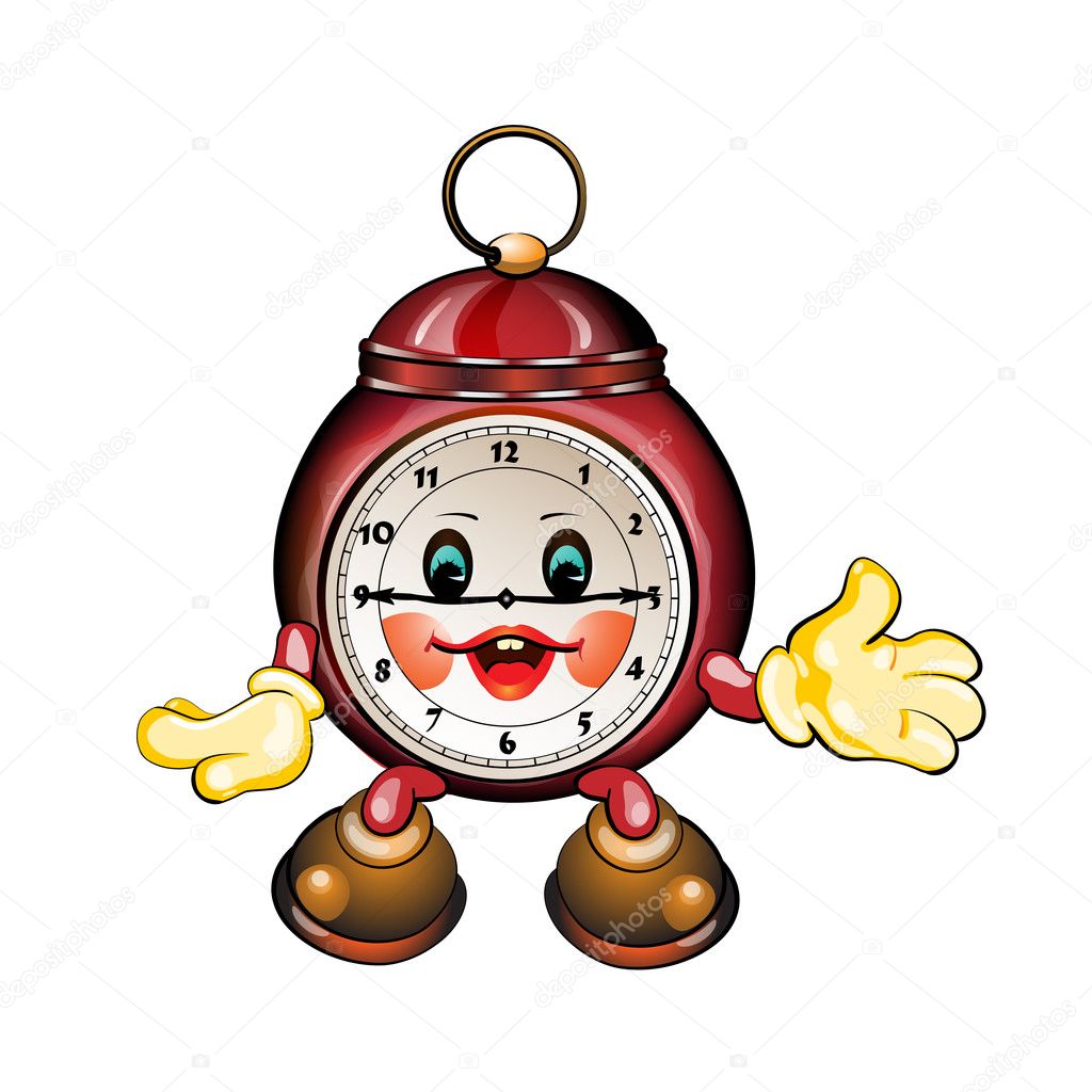 Feliz dibujos animados relojes vector, gráfico vectorial © Merlinul ...