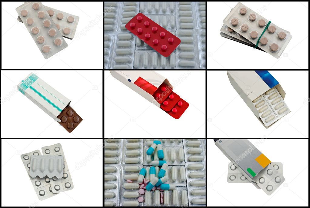 Collage with drugs on a white background Stock Photo by ©yur1956 7867175