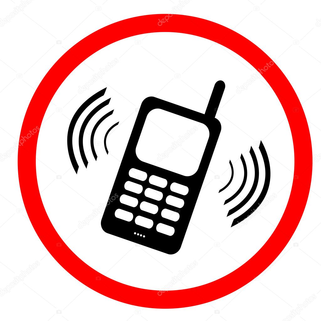 No mobile phone sign : Please use vibrate or silent mode — Stock Photo ...