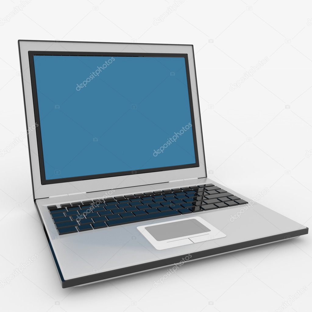 Laptop computer isolated on white. — Stock Photo © kovaleff #6801146