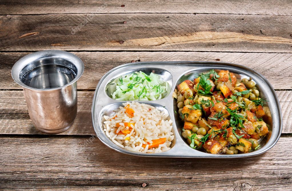 Complex Indian lunch Mutter paneer — Stock Photo © byheaven #6927412