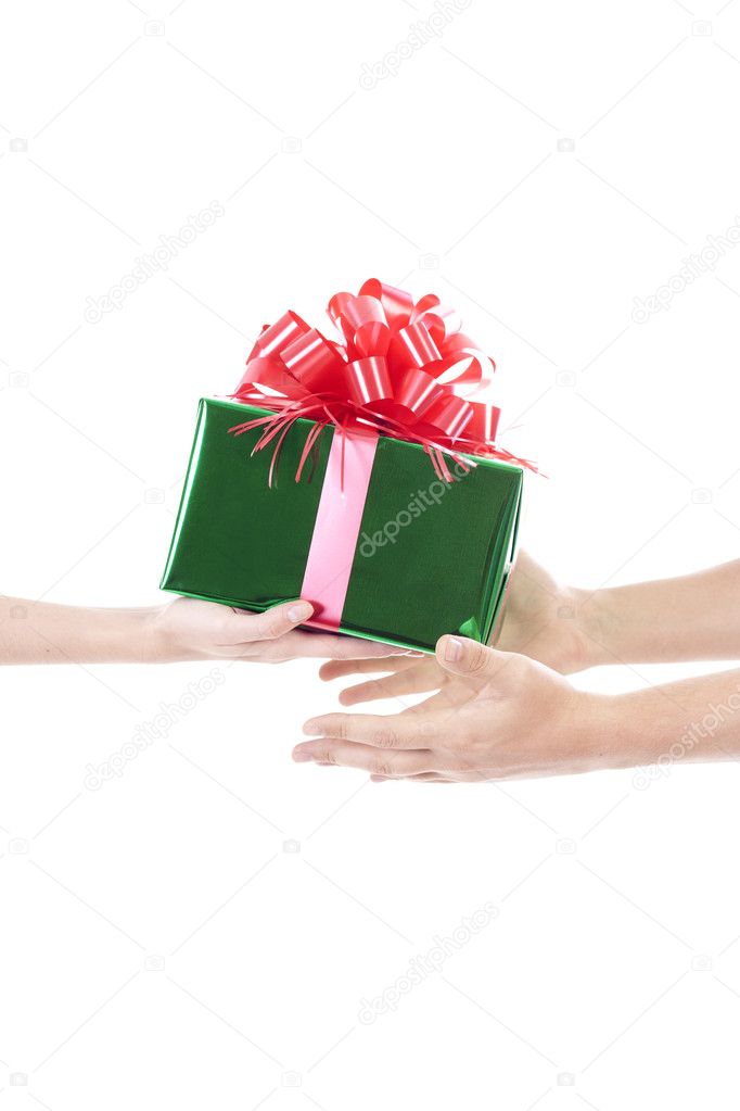 Hands giving and receiving a present Stock Photo by ©seanika 7248202
