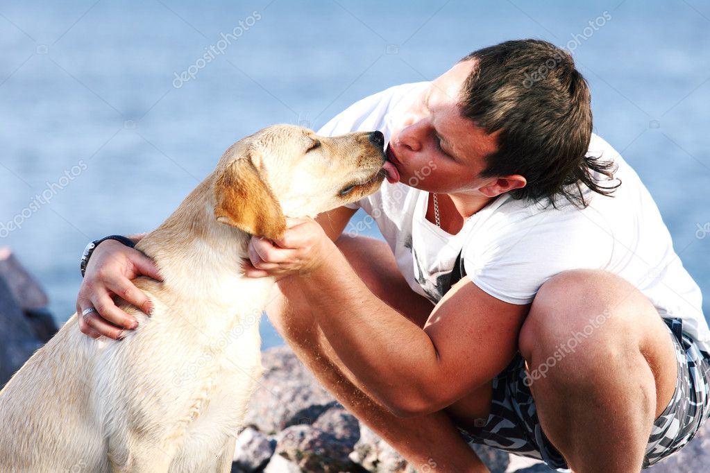 Man and dog Stock Photo by ©yellow2j 6833503