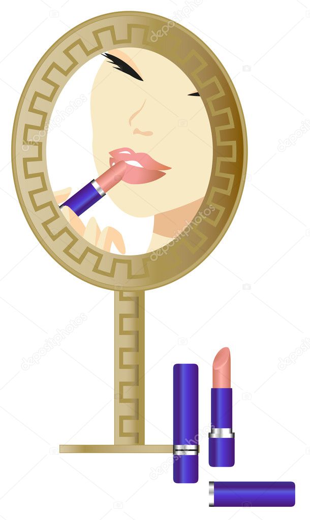 Woman in the Mirror Stock Vector Image by ©dayzeren #6770623