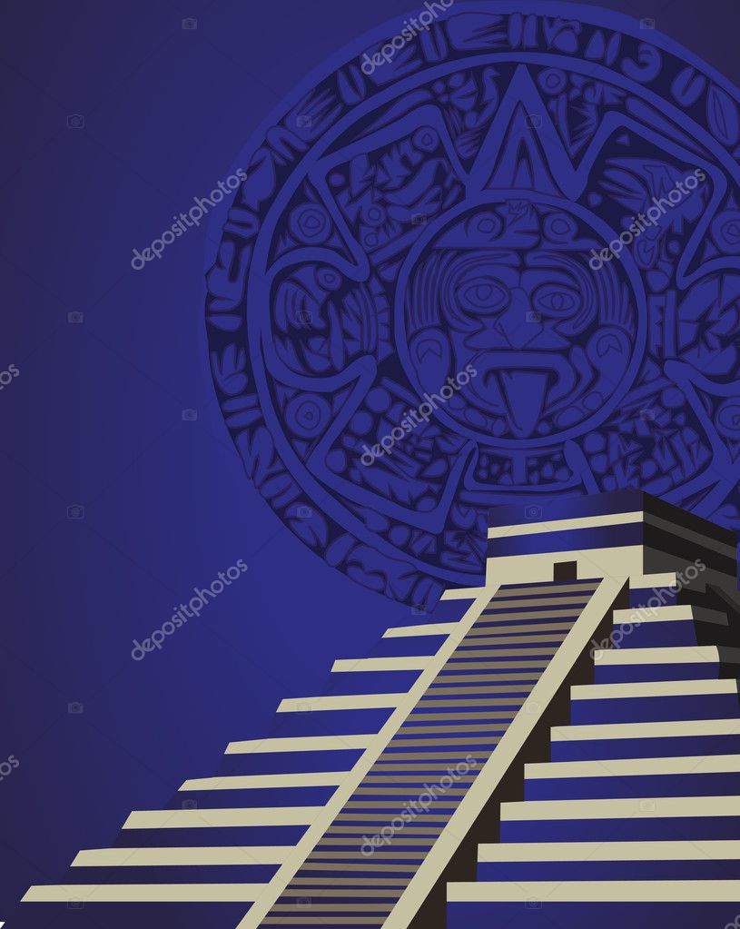 Pirámide maya Vector de stock #6770686 de ©dayzeren