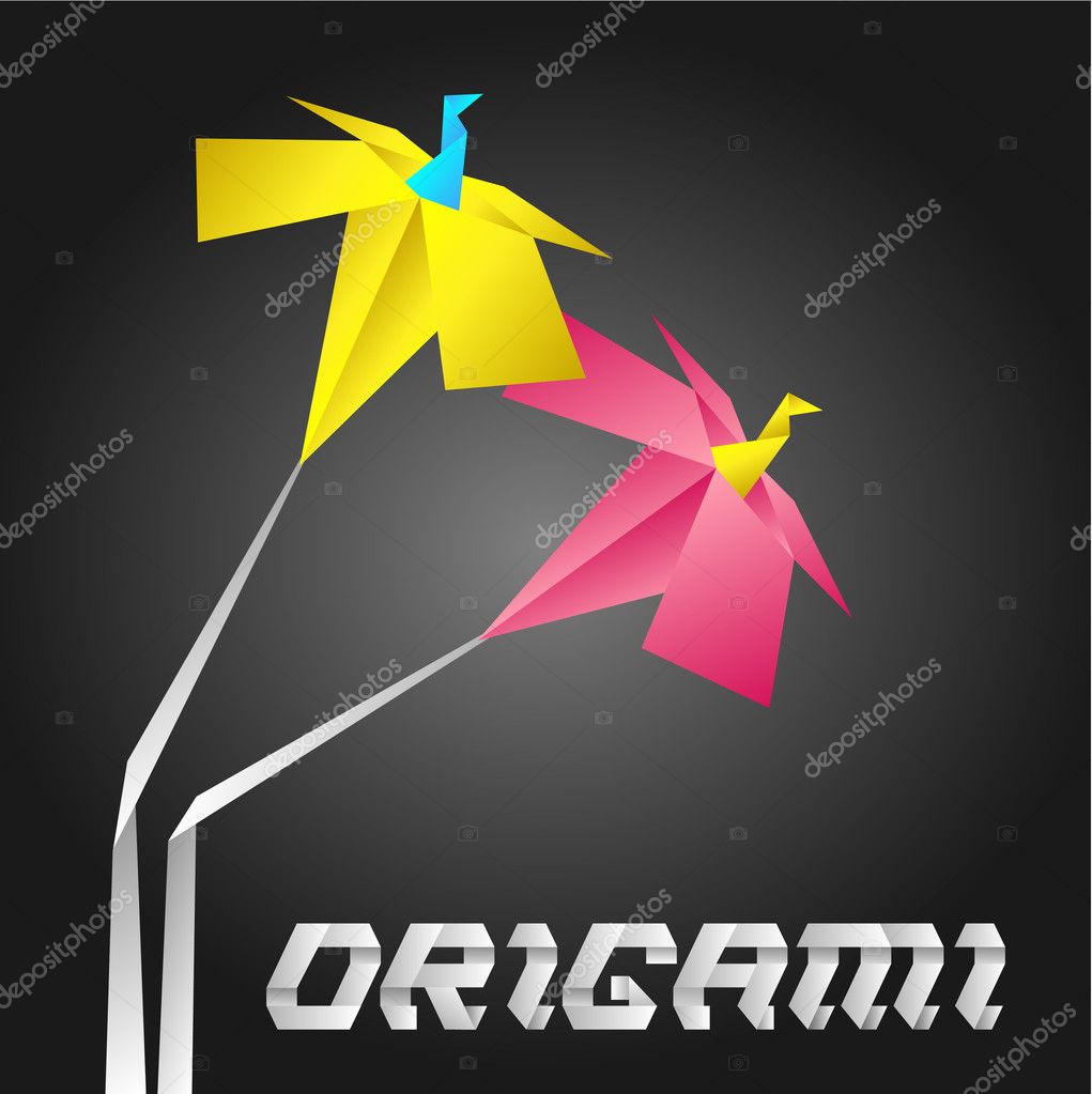 Origami Flowers Stock Vector by ©TheModernCanvas 6774523