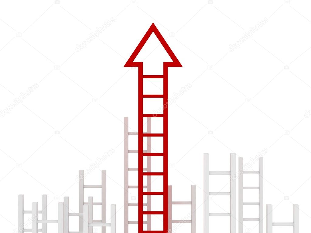 Red ladder-arrow on white background Stock Photo by ©borzaya 7952801