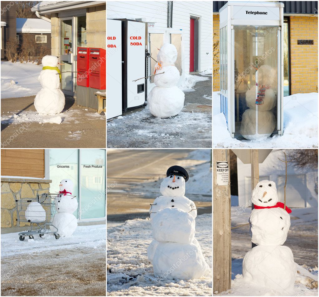Snowman collage. — Stock Photo © kellyplz #7356445
