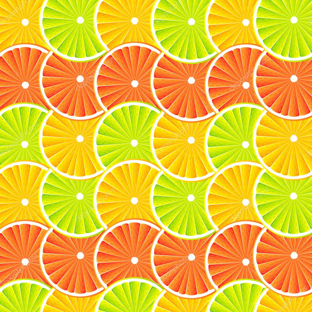 Citrus fruit background - vector — Stock Vector © konstsem #7497907 Citrus fruit background - vector — Stock Vector © konstsem #7497907