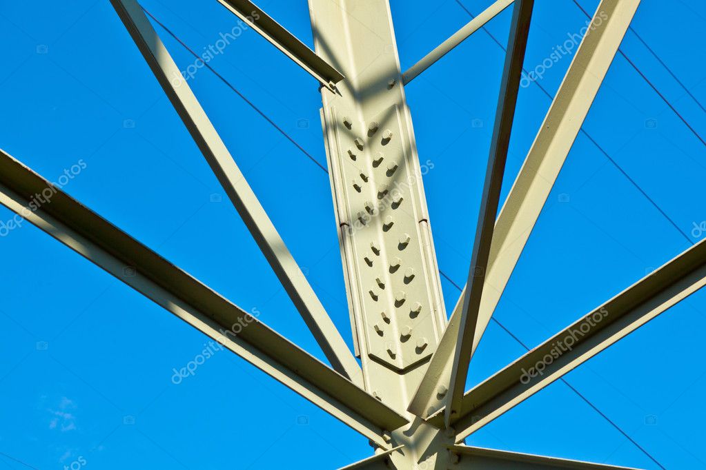 Steel electricity pylon on bright blue sky Stock Photo by ©Hackman 6756291