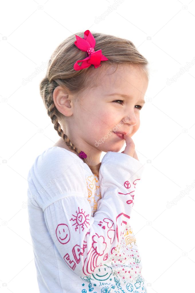 Little girl thinking Stock Photo by ©kelpfish 7453665
