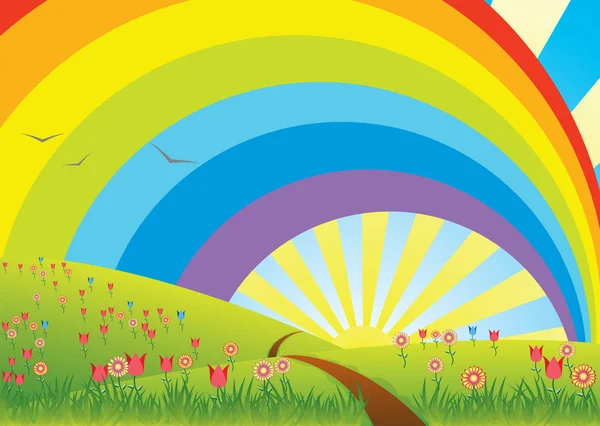 Rainbow road background Vector Images, Royalty-free Rainbow road ...