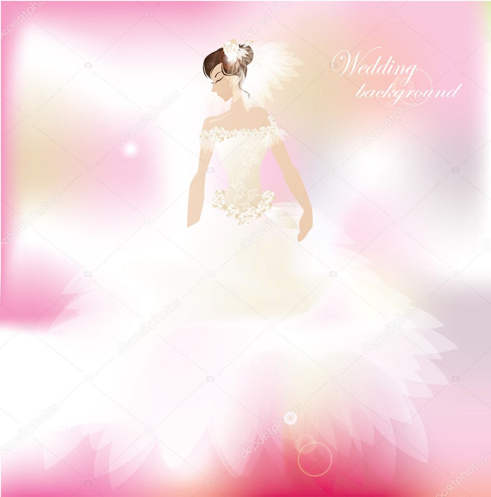 Bride on romantic pink background Stock Vector Image by ©lindwa #7141642