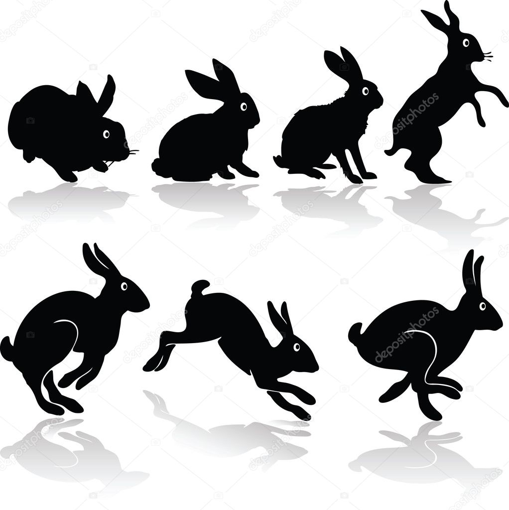 Hare Running Silhouette
