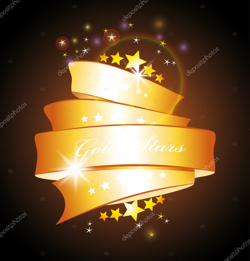 Stars and gold ribbon — Stock Vector © Success_ER #7397577
