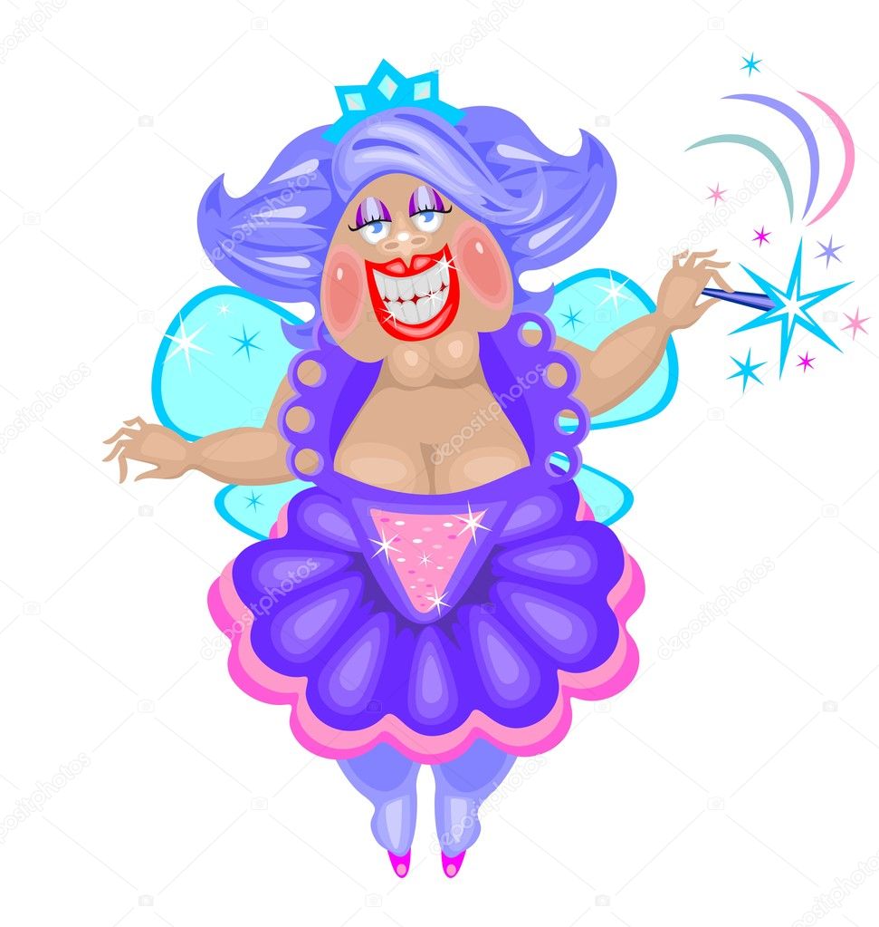 A funny fat fairy — Stock Vector © Svitlana #7758256