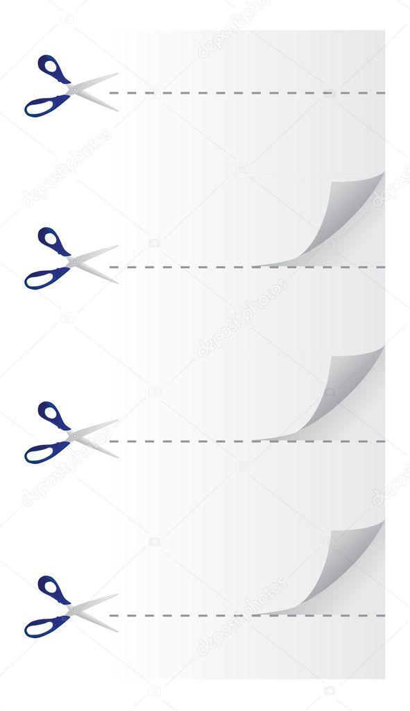 Scissors cutting paper Stock Vector by ©i3alda 6831583