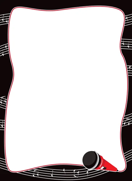 Microphone And Musical Notes Border — Stock Vector © angeliquedesign ...