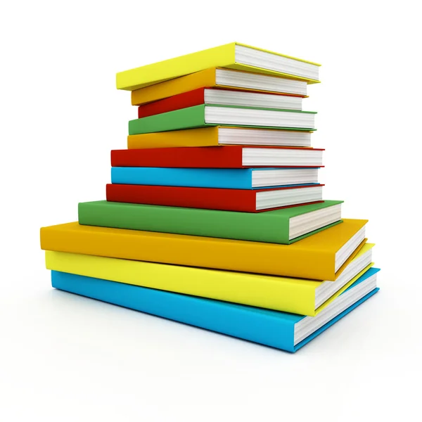 3D-boeken op elkaar gestapeld — Stockfoto © mostic #7333906
