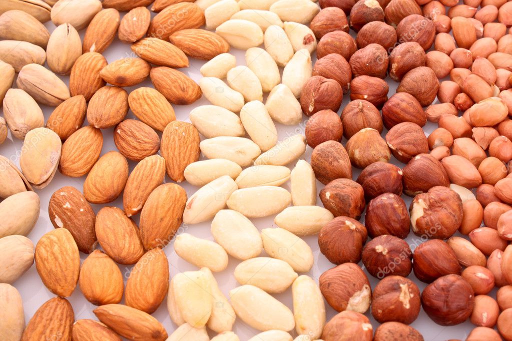 Different types of nuts — Stock Photo © belchonock #6799915