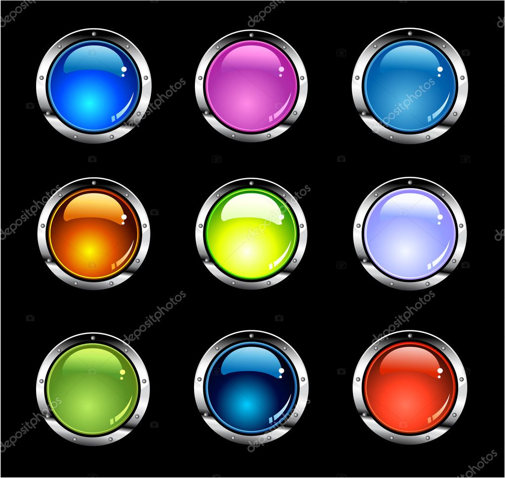 Glossy Futuristic Buttons — Stock Vector © DavidArts #6946984