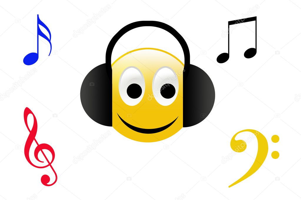 Happy Music Smiley — Stock Photo © doomu #6909888