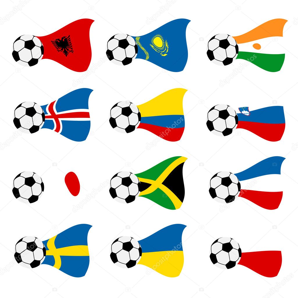Banderas nacionales de fútbol Vector de stock #6965506 de ©Rocket400