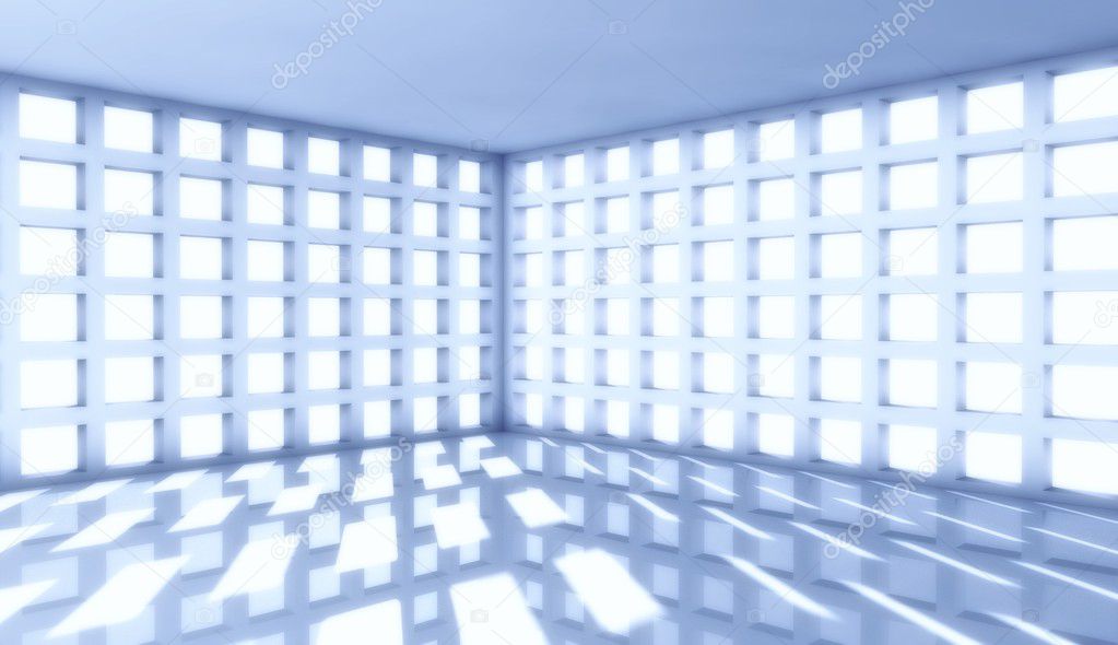 3d modern architecture interior with window Stock Photo by ...