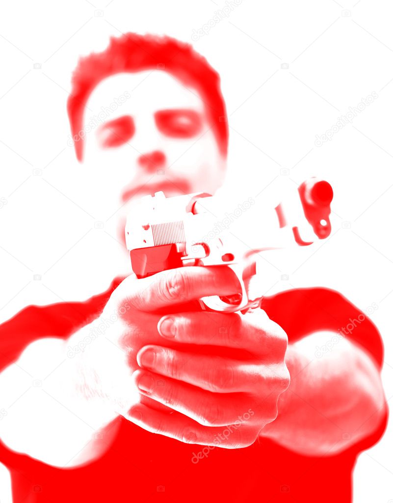 Man with gun — Stock Photo © oigro #7251596