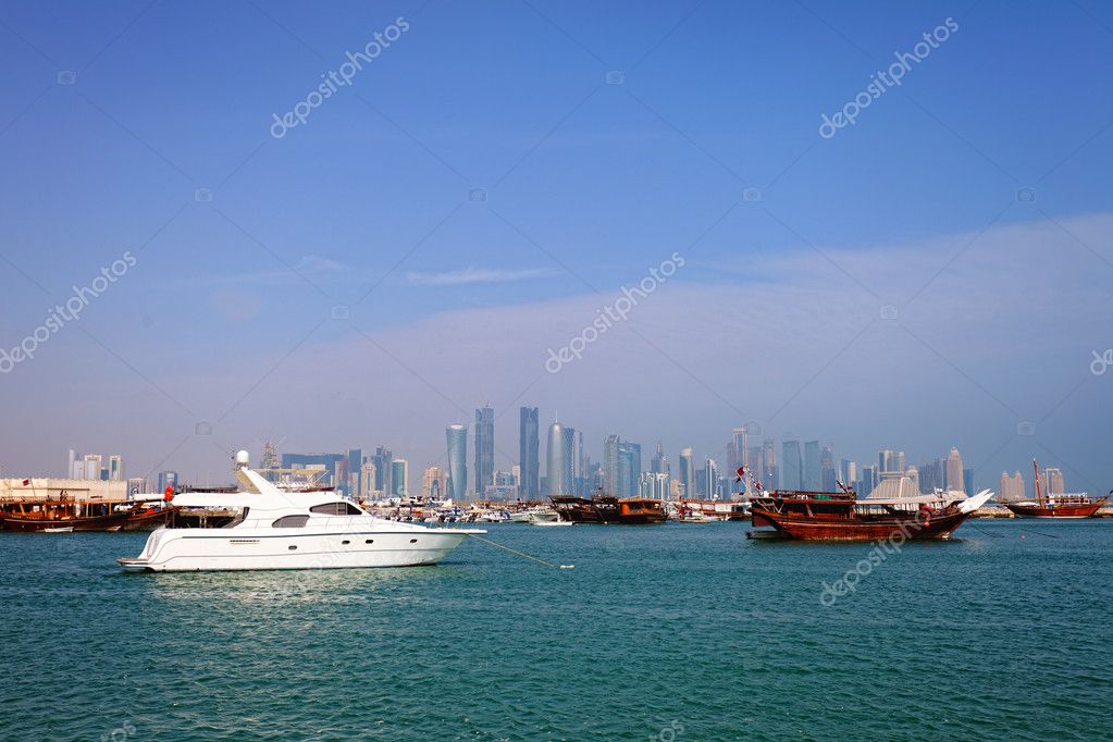 Doha Qatar small boats harbour Stock Photo by ©Paul_Cowan 7030890