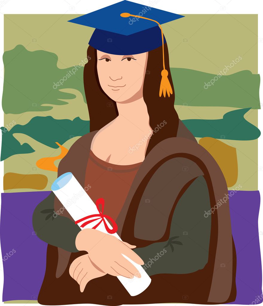 Mona Lisa Graduate Stock Vector by ©mkoudis 7126381