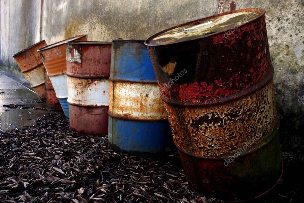 Abandoned rusty steel barrels Stock Photo by ©jrp_studio 7522648