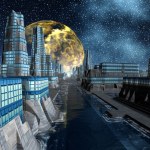 Starry Night Over An Alien City - Science Fiction Scene Part 5 Stock ...