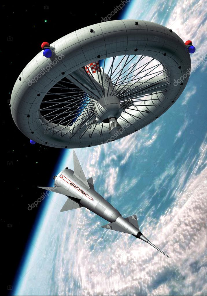 우주선 로켓과 우주 정거장 — 스톡 사진 © innovari #7185271