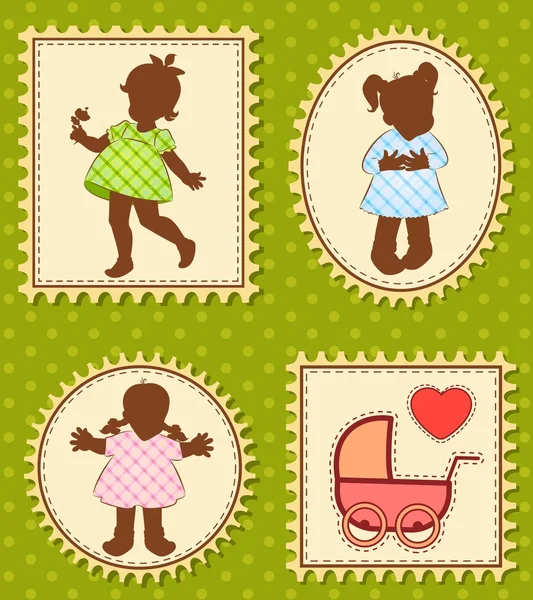 Vintage cartoon little child — Stock Vector © Pugovica88 #8084272