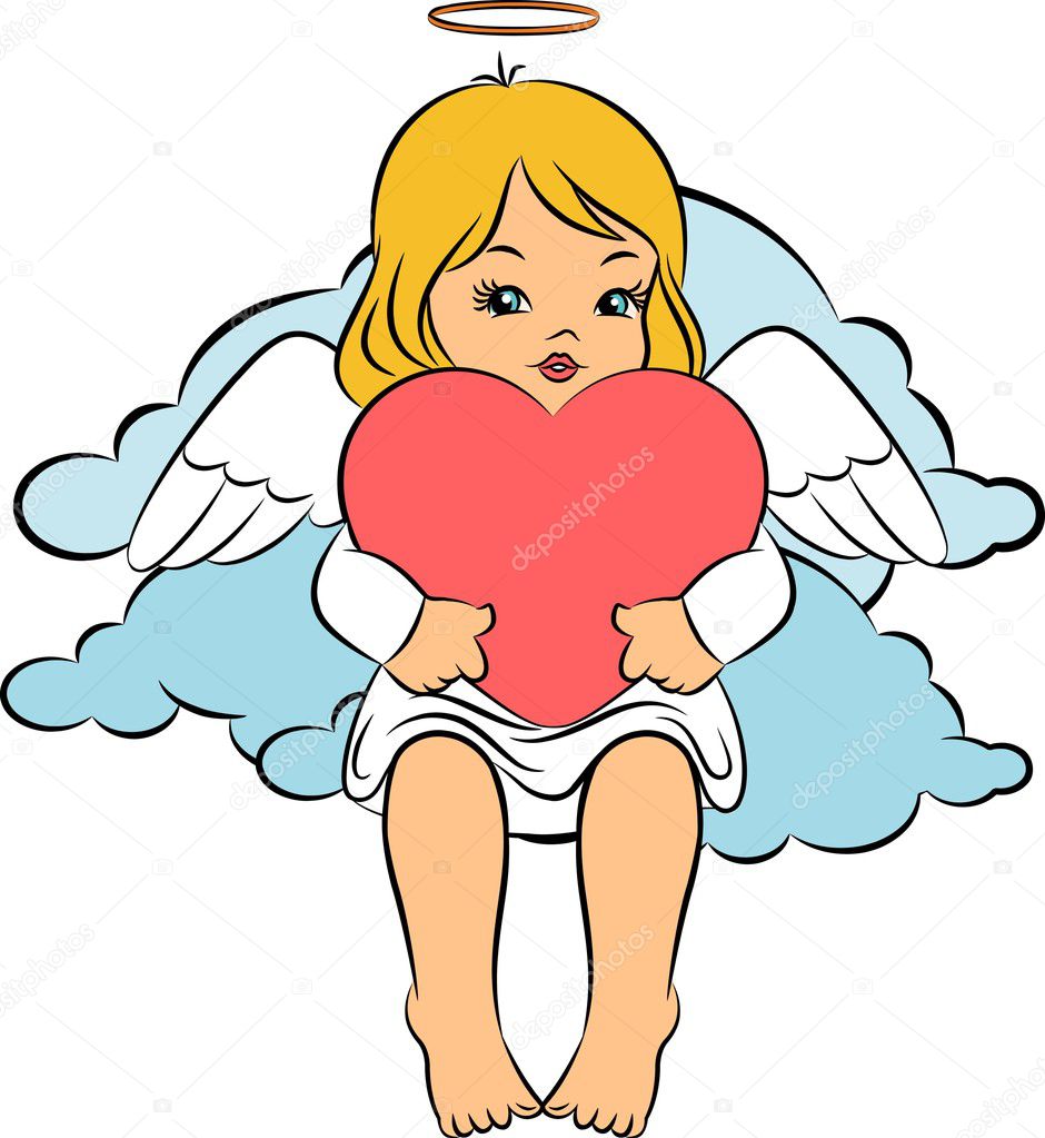 Vintage cartoon little angel — Stock Vector © Pugovica88 #7554314